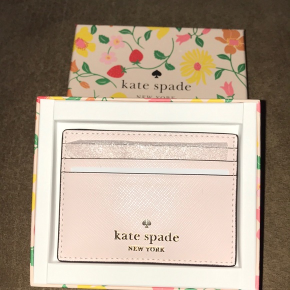 kate spade | Bags | Nwt Kate Spade Light Rose Saffiano Leather Card ...